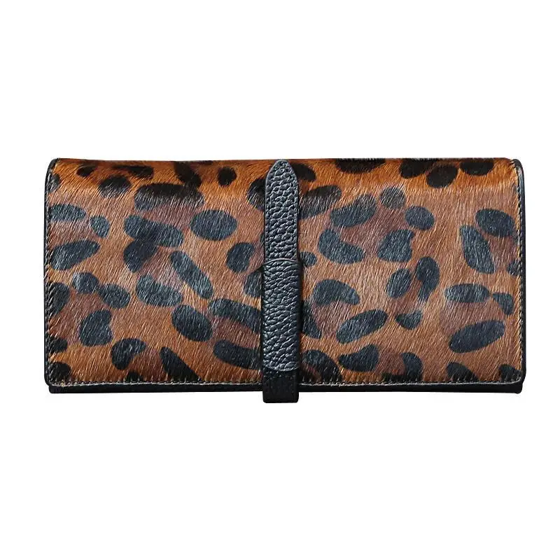 New-Fashion-Leopard-Cow-Genuine-Leather-Women-Long-Wallets-Real-Leather ...