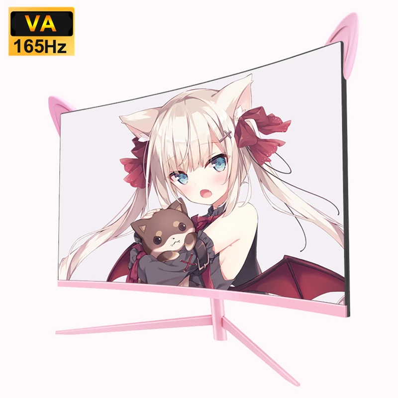 27inch 1k/2k 165hz 1800R Curved Gaming Pink Computer Monitor HDR10 Free ...