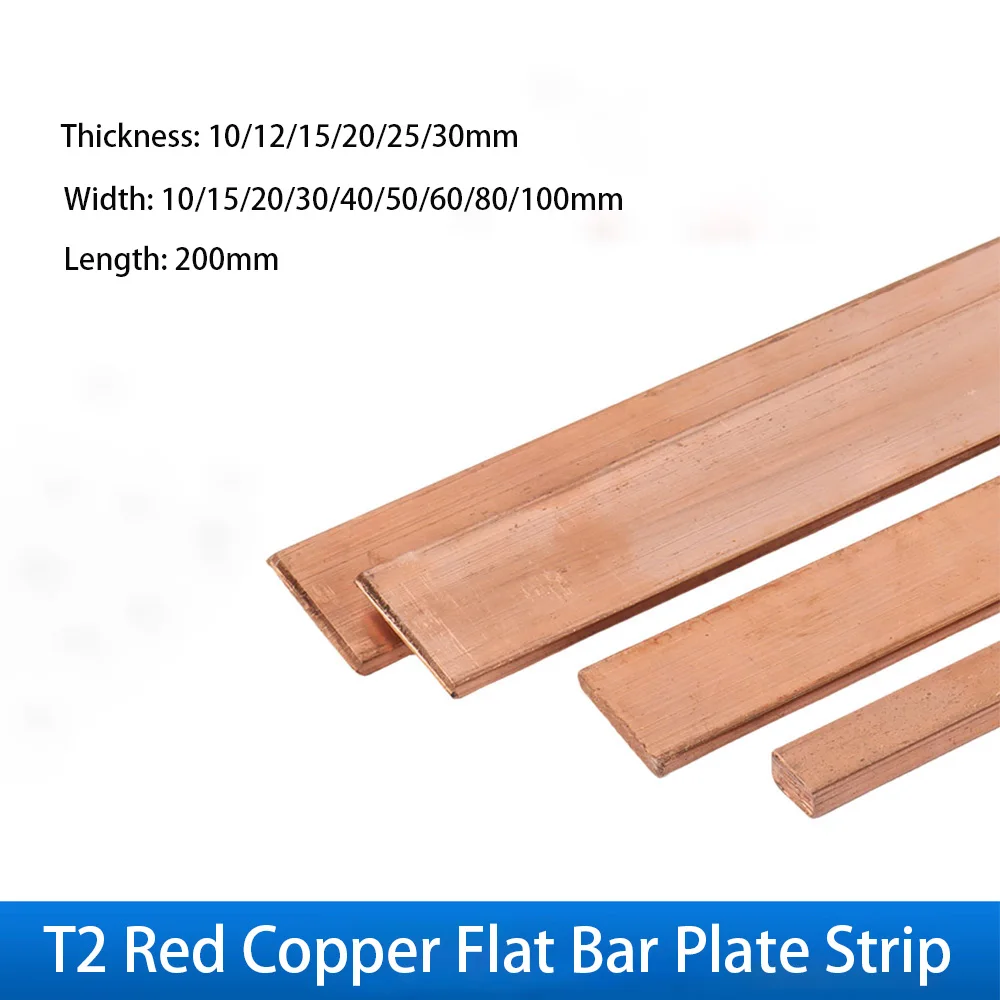 T2-Red-Copper-Flat-Bar-Plate-Strip-Thick-10-12-15-20-30mm-Pure-Copper ...
