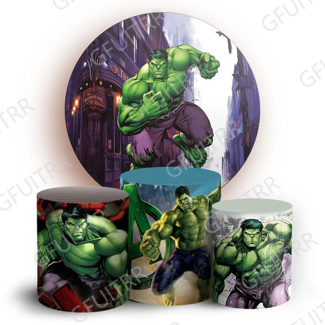 Avenger-Hulk-Smash-Round-Backdrop-Boy-Birthday-Party-Photo-Backdrop ...