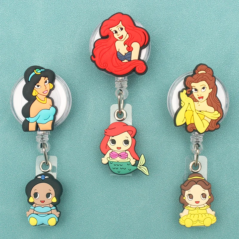 Disney-Ariel-Belle-Jasmine-Style-Badge-Reel-Retractable-Card-Holder ...