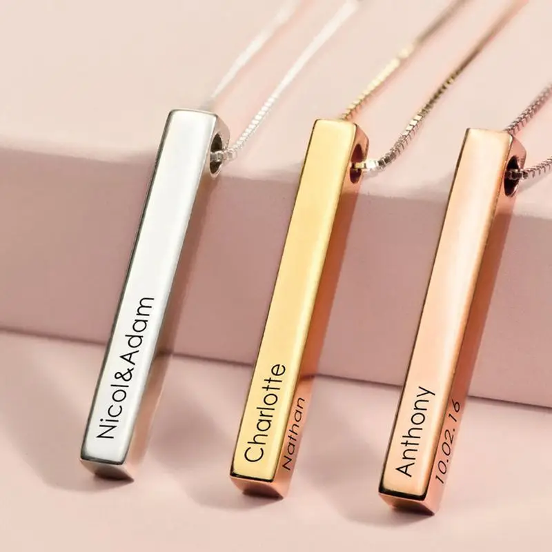 hot-classic-Rectangle-Pendant-Necklace-men-Stainless-Steel-Black-color ...