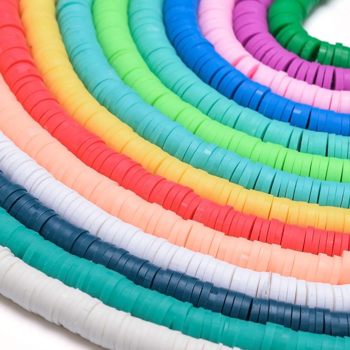 350Pcs-lot-6mm-Flat-Round-Polymer-Clay-Beads-Handmade-Heishi-Disk-Loose ...