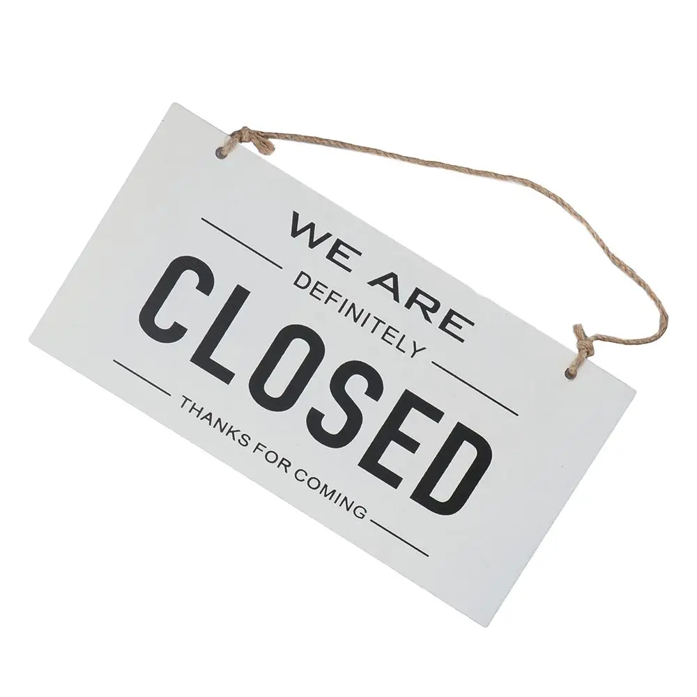 Open and Closed Business Sign Double Sided Wooden Open Hanging Signs ...
