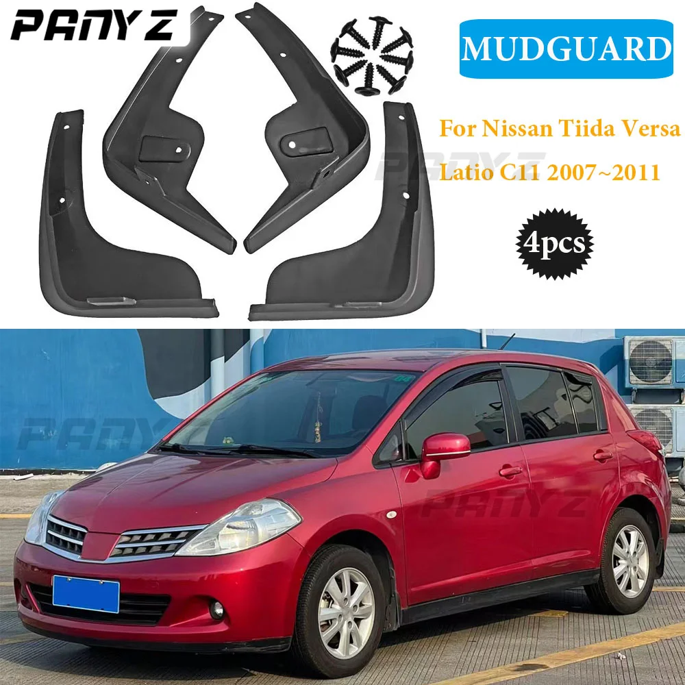 4pcs-Mudguards-fit-for-Nissan-Tiida-Versa-Latio-C11-2007-2011-Car ...
