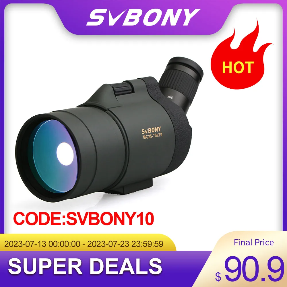 SVBONY Astronomical Telescope SV41 Spotting Scope 25-75x70 MAK powerful ...