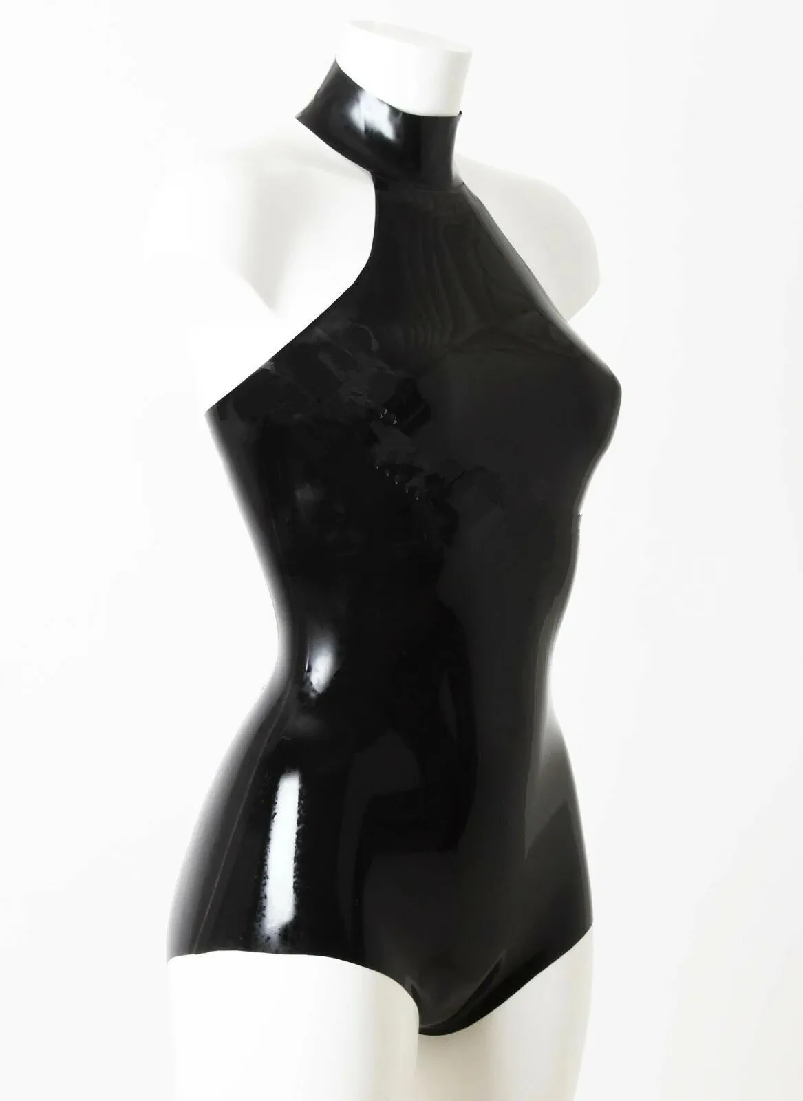Natural Latex Sleeveless Catsuit Women Men Rubber Swimsuit No Zipper ...