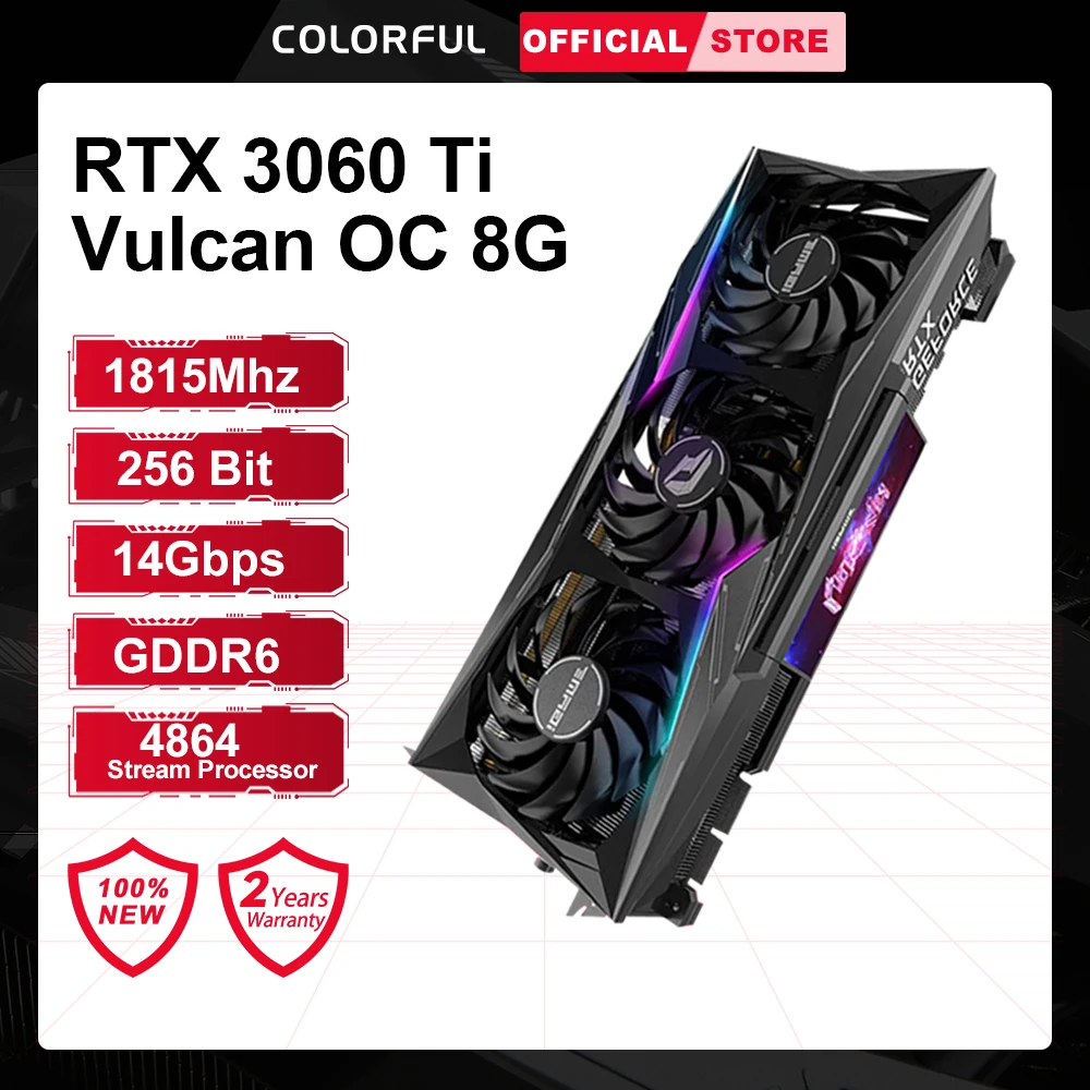 Tarjeta gráfica RTX 3060Ti colorida iGame GeForce RTX 3060 Ti Vulcan OC ...