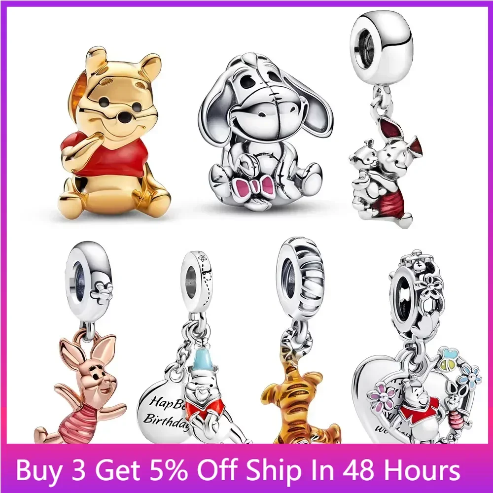 Disney-pulsera-con-colgante-de-puntada-para-mujer-abalorio-de-oso-Pooh ...