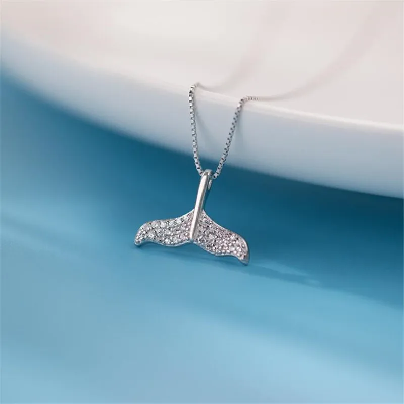 New Temperament Mermaid Tail Cute Fish 925 Sterling Silver Jewelry ...