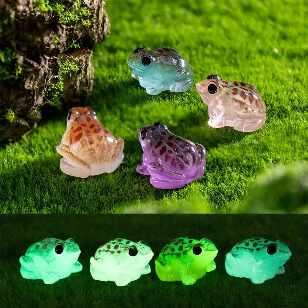 10pcs Cartoon Luminous Frogs Figurines Miniatures Glow in The Dark ...