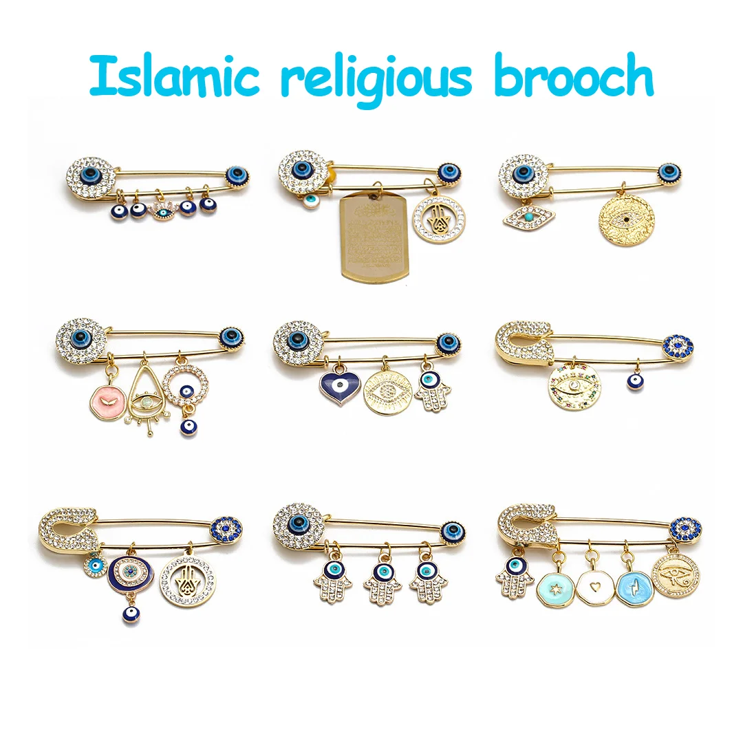Muslim-Islam-Metal-Brooch-Arabic-Quran-Allah-Hand-of-Famati-Turkey-Evil ...