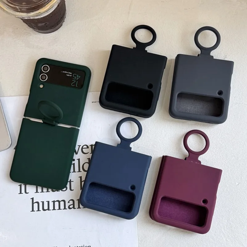 Matte Skin Friendly Silicone Shockproof Ring Case - Solid Color Soft ...