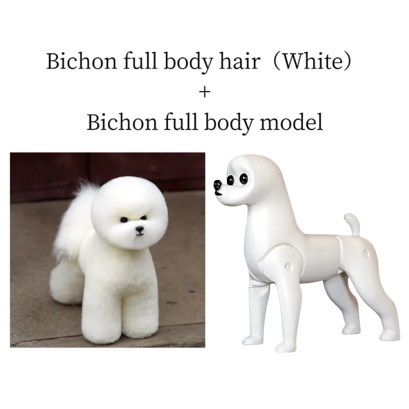 tandard Bichon Pet Simulation model Dog for Grooming Practice Fake Hair ...