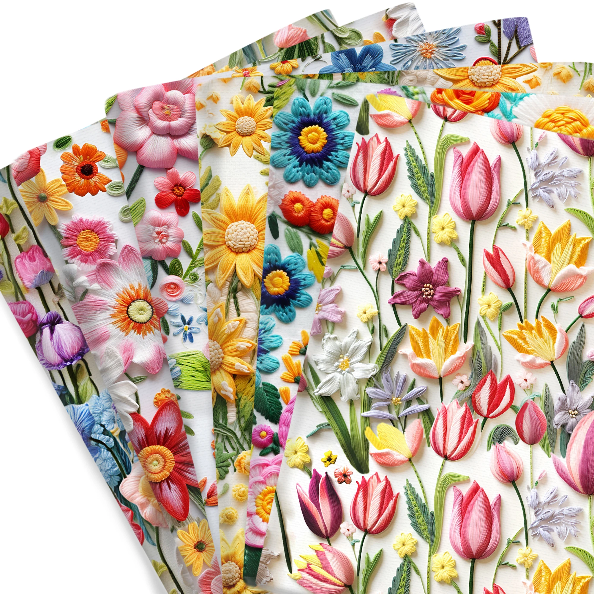 50x145cm Flowers Cotton Fabrics By The Meter Embroidery Lace Pattern ...