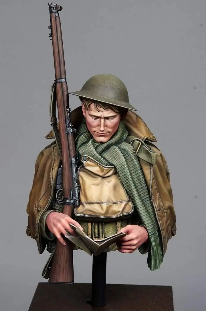 1-10-Resin-Bust-First-World-War-British-Soldier-GK-White-Model-Figure ...