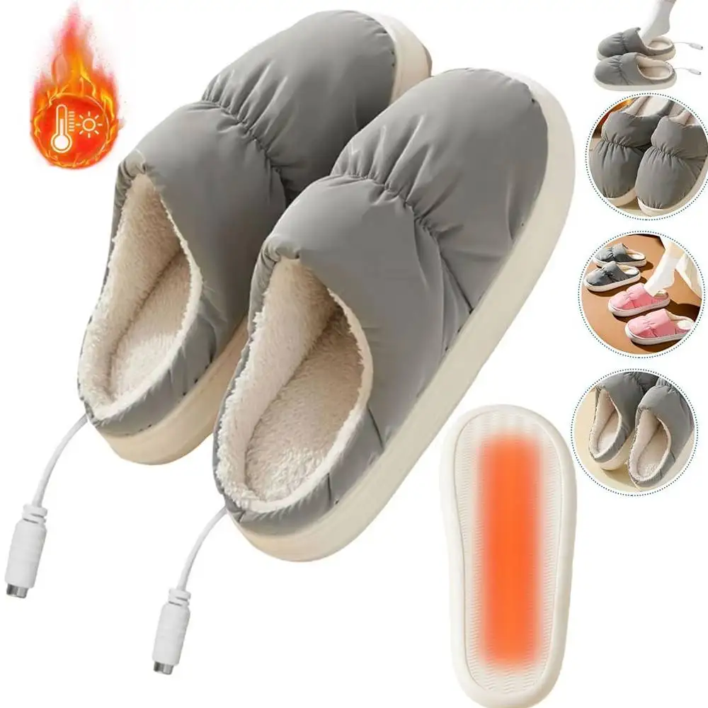 Electric Heating Shoes USB Heated Slippers Foot Warmer Boots Heated ...