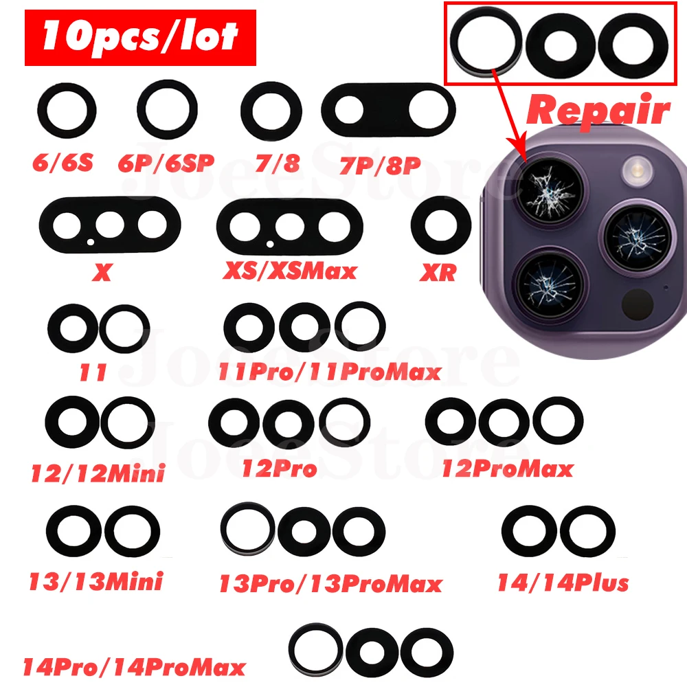 JoeeStore-10set-Back-Rear-Camera-Glass-Lens-for-iphone-11-12-13-14-Pro ...