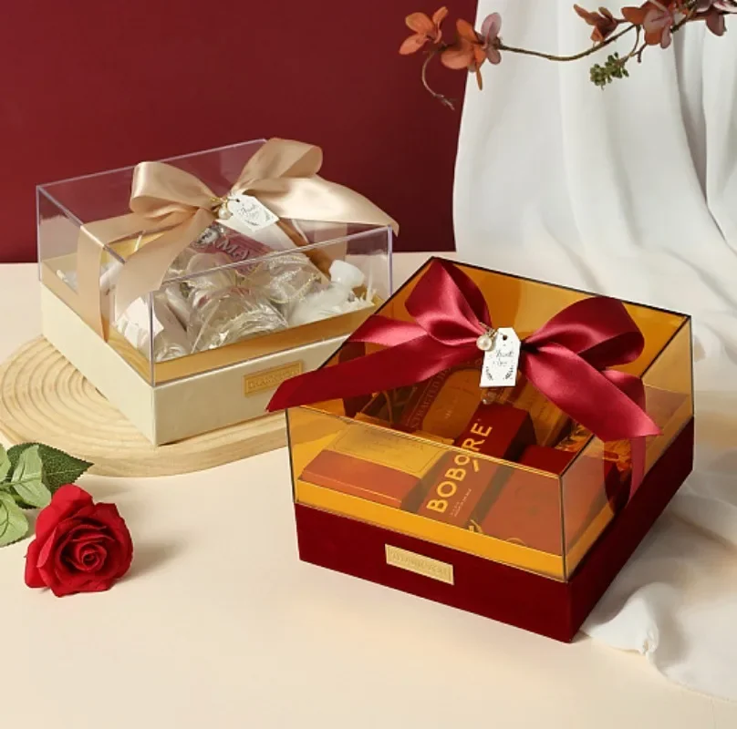 Modern Transparent Acrylic Gift Box Advanced Wedding Packaging Supplies ...