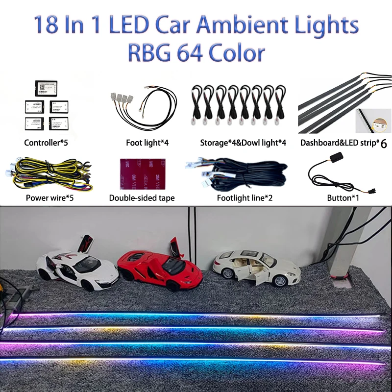 Car-Ambient-Lights18in1-Automobile-atmosphere-lamp-acrylic-light-guide ...