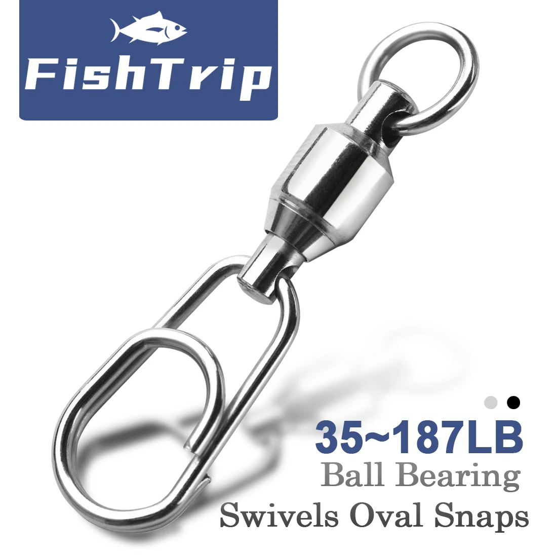 FishTrip Oval Snap Ball Bearing Swivels Quick Change Stainless Steel ...