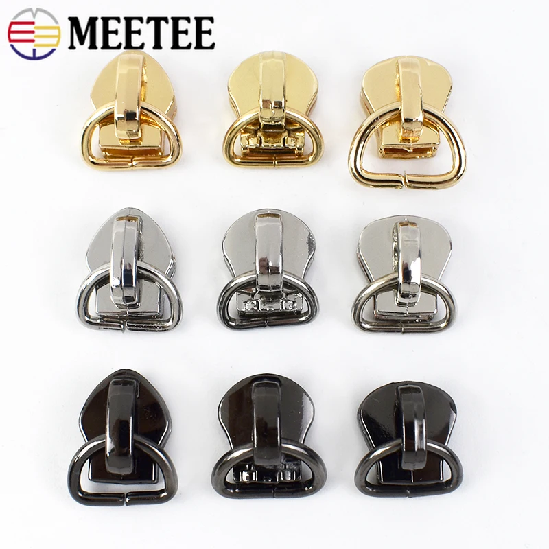20/50Pcs D Ring 5# Zipper Sliders for Sewing Metal Nylon Zippers DIY ...