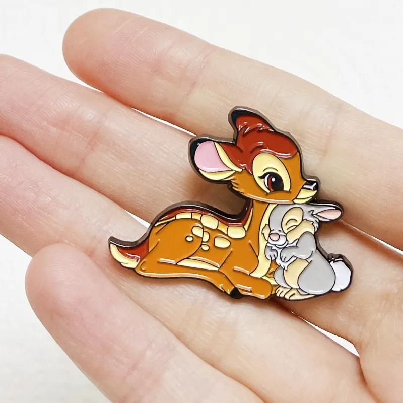Disney-Animation-Bambi-Metal-Badge-Lovely-Bambi-Thumper-Brooch-Cartoon ...