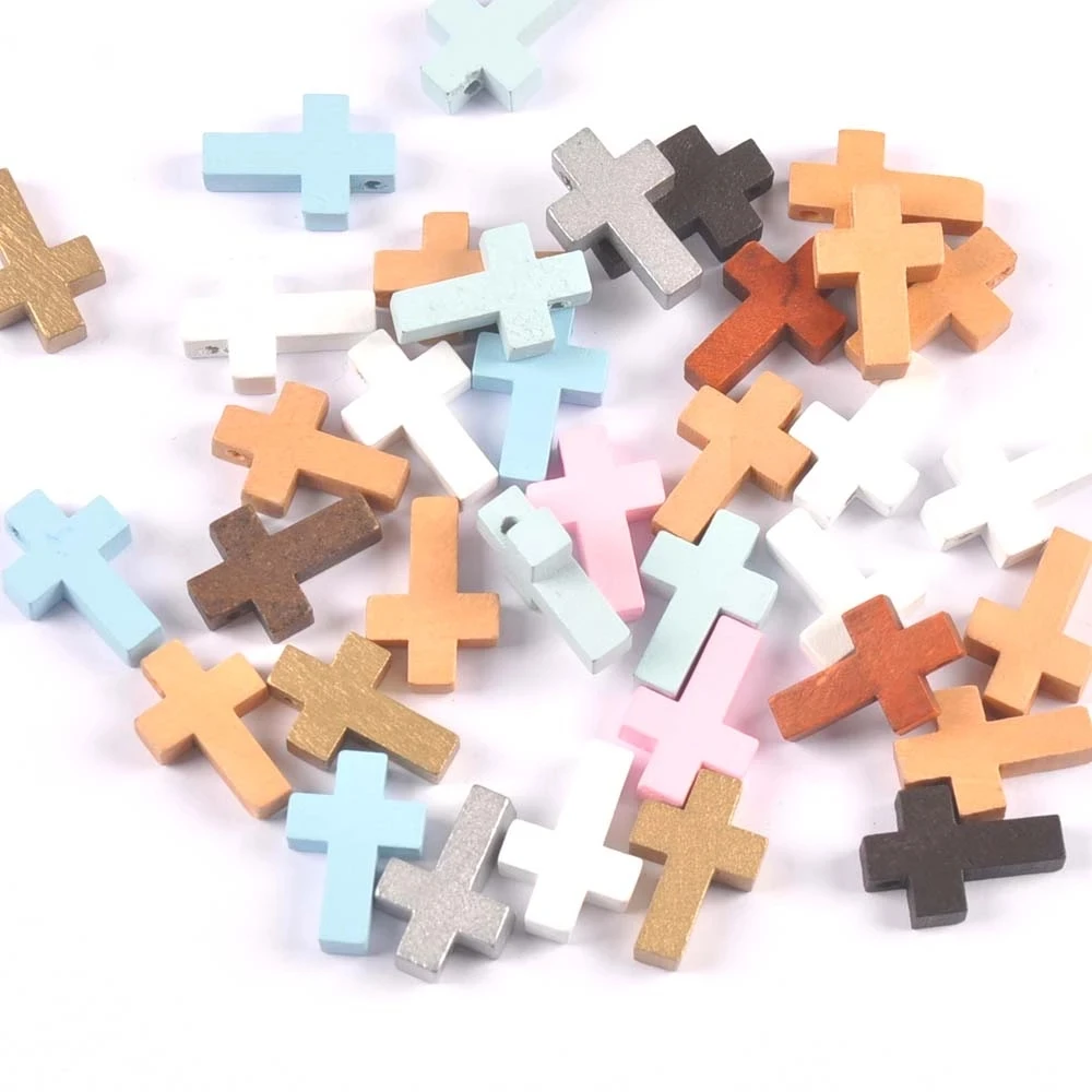 50pcs-Mixed-color-wooden-cross-Pendant-Jewelry-Findings-fashion-Charms ...