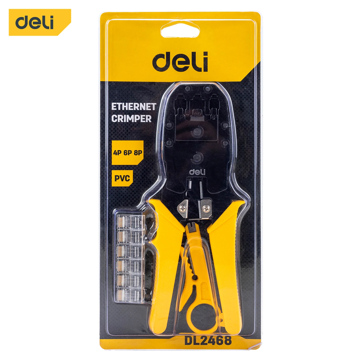 Deli Network Crimping Tool 4/6/8P,With Wire Stripper and Crystal ...