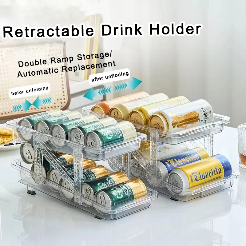 2-Tier-Adjustable-Soda-Rolling-Refrigerator-Organizer-Bins-Soda-Can ...