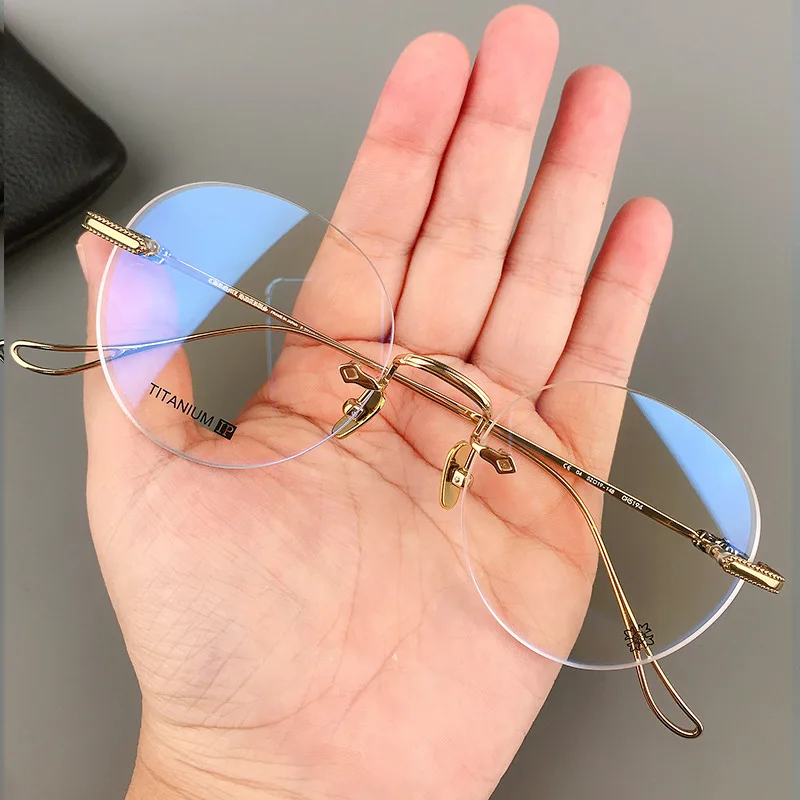 Rimless-Reading-Anti-Blue-Light-Blocking-Glasses-Women-Men-Round ...