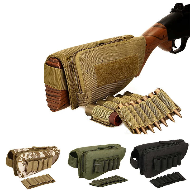Tactical-Rifle-Shotgun-Buttstock-Cheek-Rest-Ammo-Shell-Bullet-Holder ...