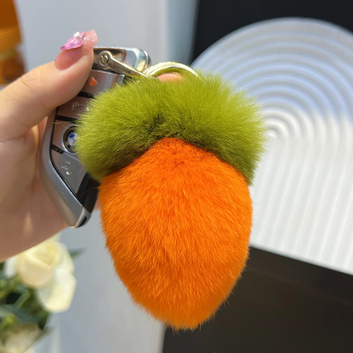 Carrot-New-In-Real-Fur-Handmade-Cute-Key-Chains-Keychains-Bag-Accessory ...