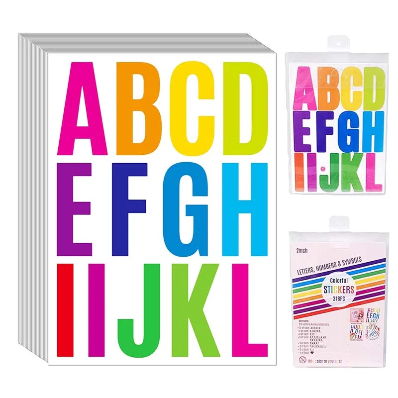 318pcs-Large-Letter-Stickers-2-Inch-Alphabet-Stickers-Vinyl-Self ...