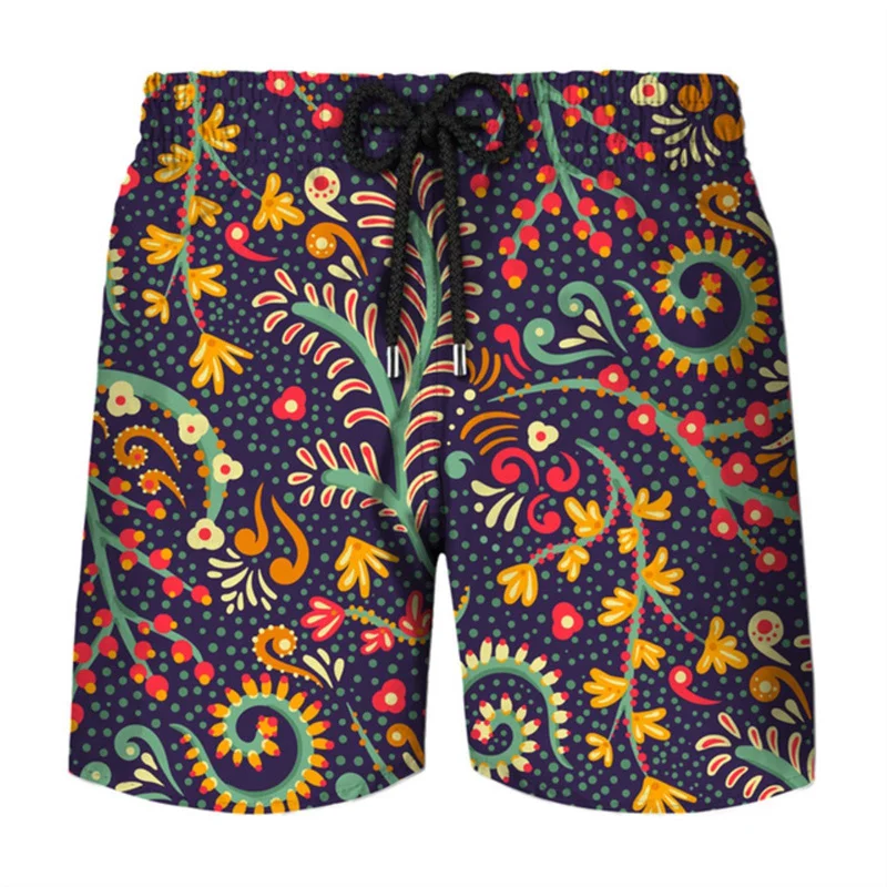 3D Printing Retro Flower Short Pants Men Kids Hawaiian Beach Shorts ...