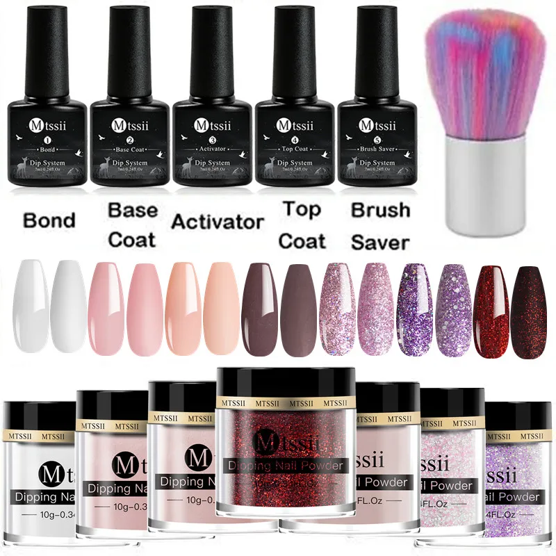 10g Dipping Nail Powder Set Nude Glitter Dipping System Nail Kit For ...