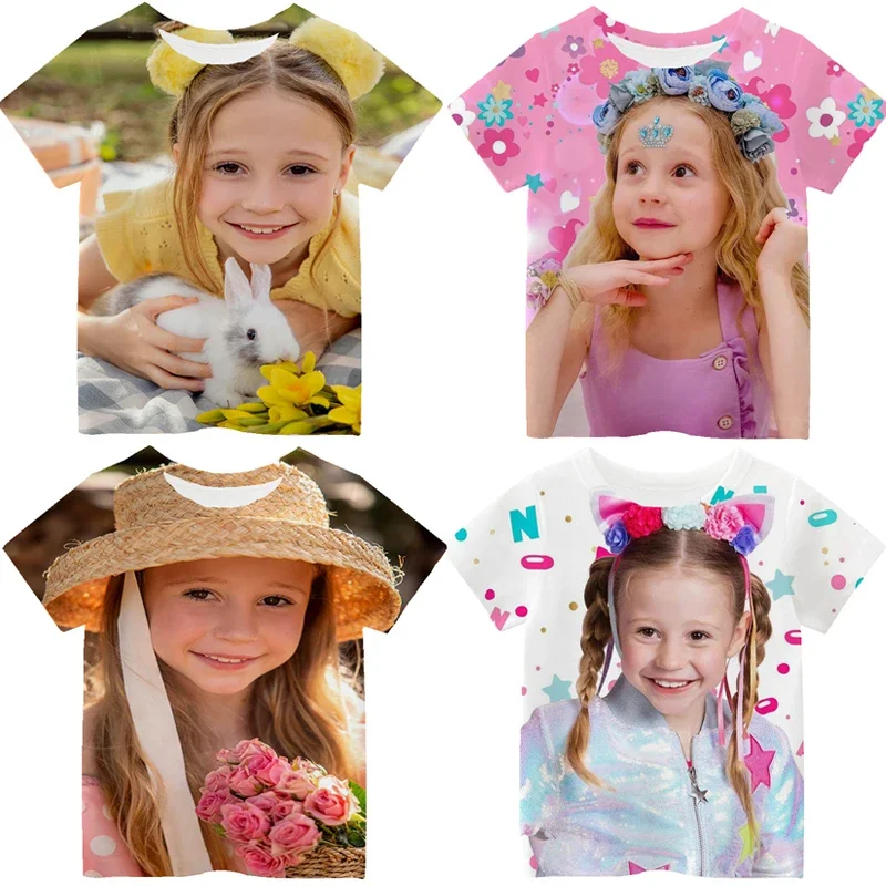 Cute Girl Nastya T Shirts Children Like Nastya 3D Print T-shirt Toddler ...