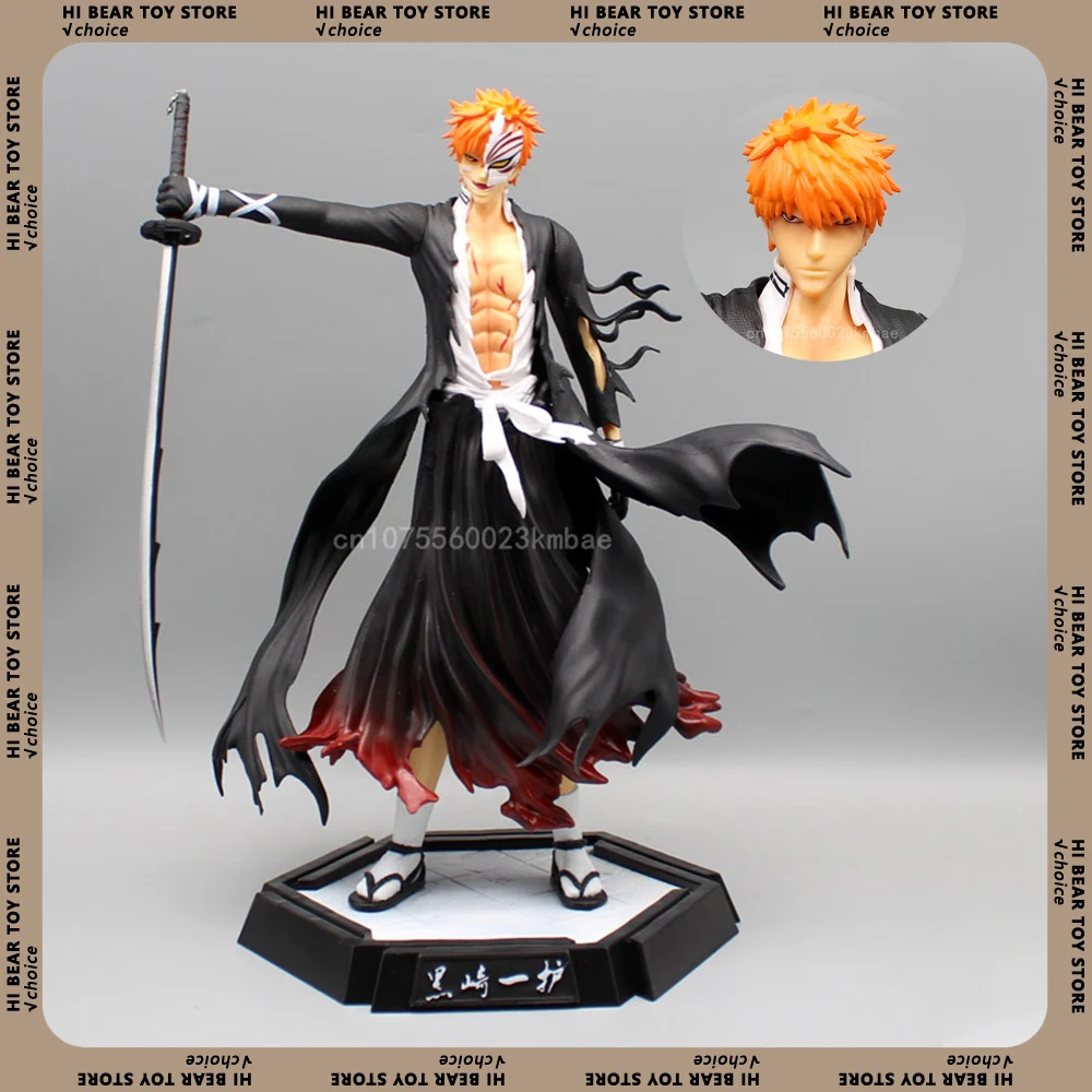 Bleach-Anime-Figurine-Kurosaki-Ichigo-Figure-2-Heads-Changable-30cm-Pvc ...