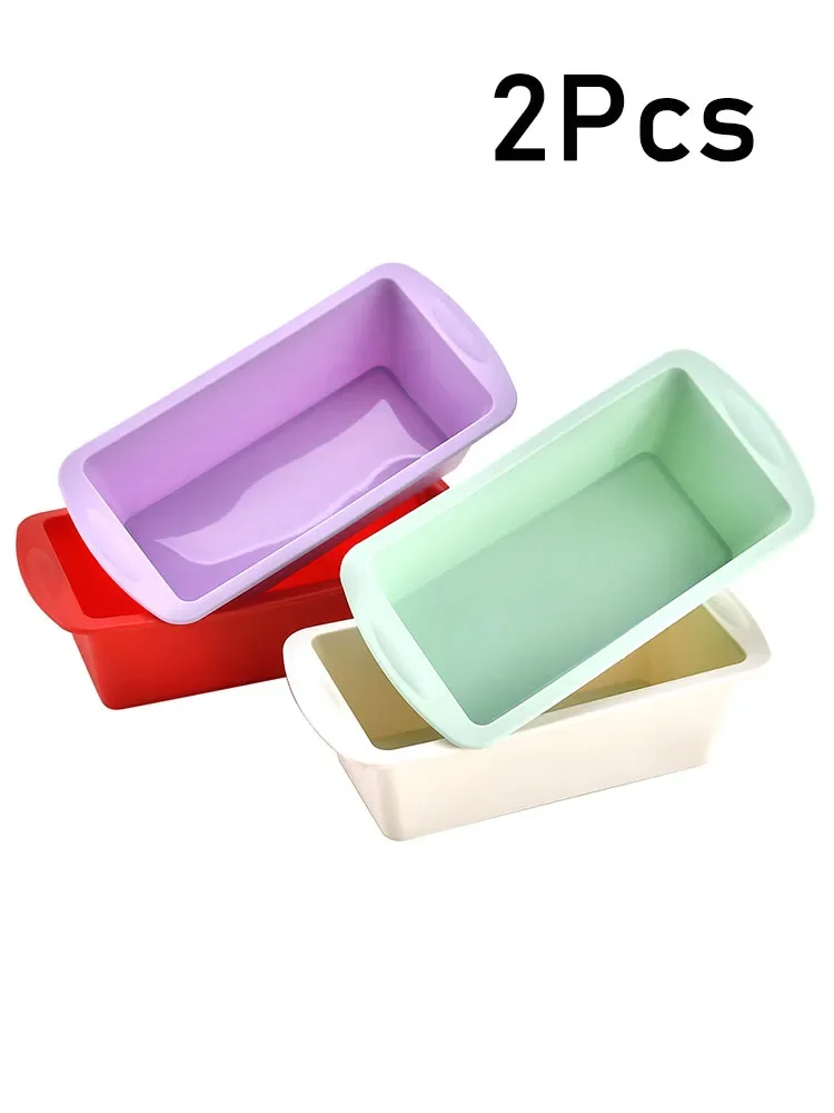 2Pcs Rectangle Bread Toast Baking Molds Non-Stick Silicone Easy Release ...
