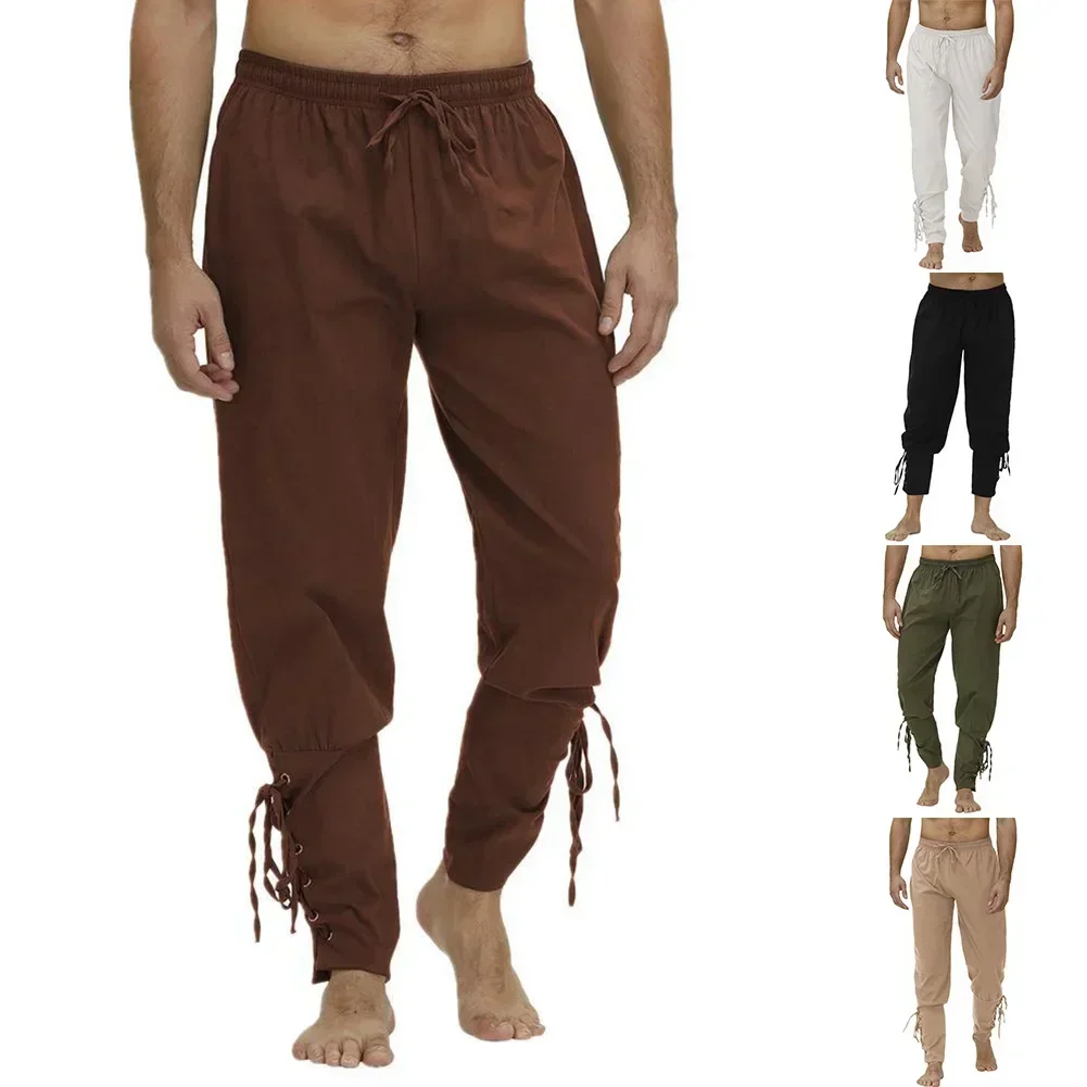 Medieval Pants Costume Men Pirate Trousers Lace Up Renaissance Pants ...