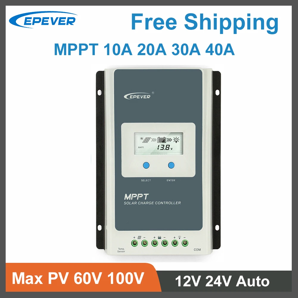 EPever-40A-30A-20A-10A-MPPT-Solar-Charger-Controller-LCD-12V-24V-Auto ...