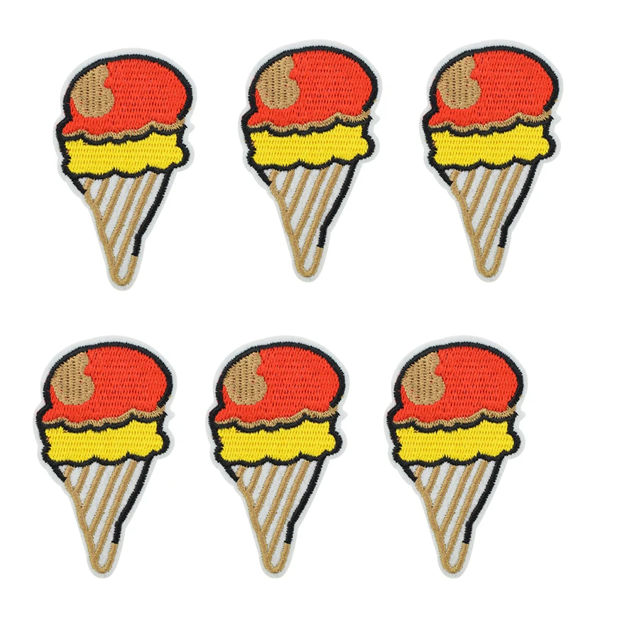 10 Pcs Yummy Ice Cream Patches For Clothing Iron Embroidered Patch ...