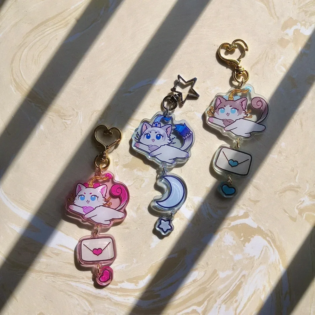 Yuumi Anime Keychain Women League of Legends Acrylic Key Chain Man Key ...