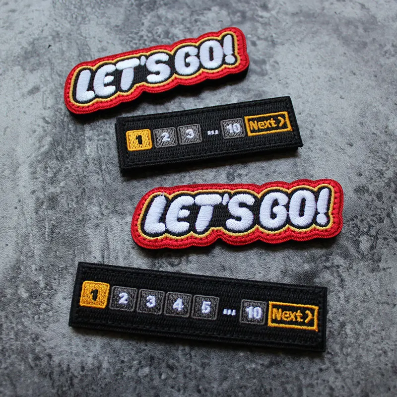 Personalized-Patch-LET-S-GO-Full-Embroidered-Number-Strip-NEXT-Armband ...