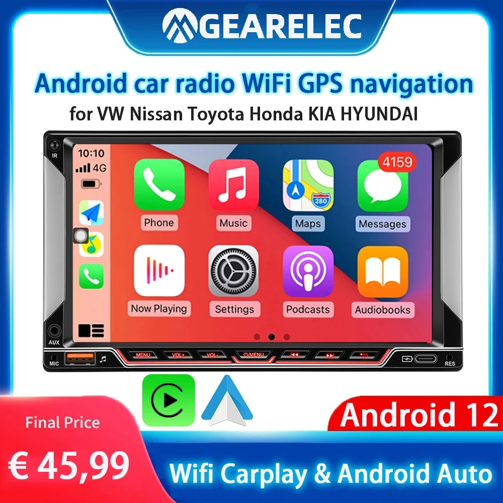 GEARELEC-Radio-con-GPS-para-coche-reproductor-Multimedia-con-Android ...