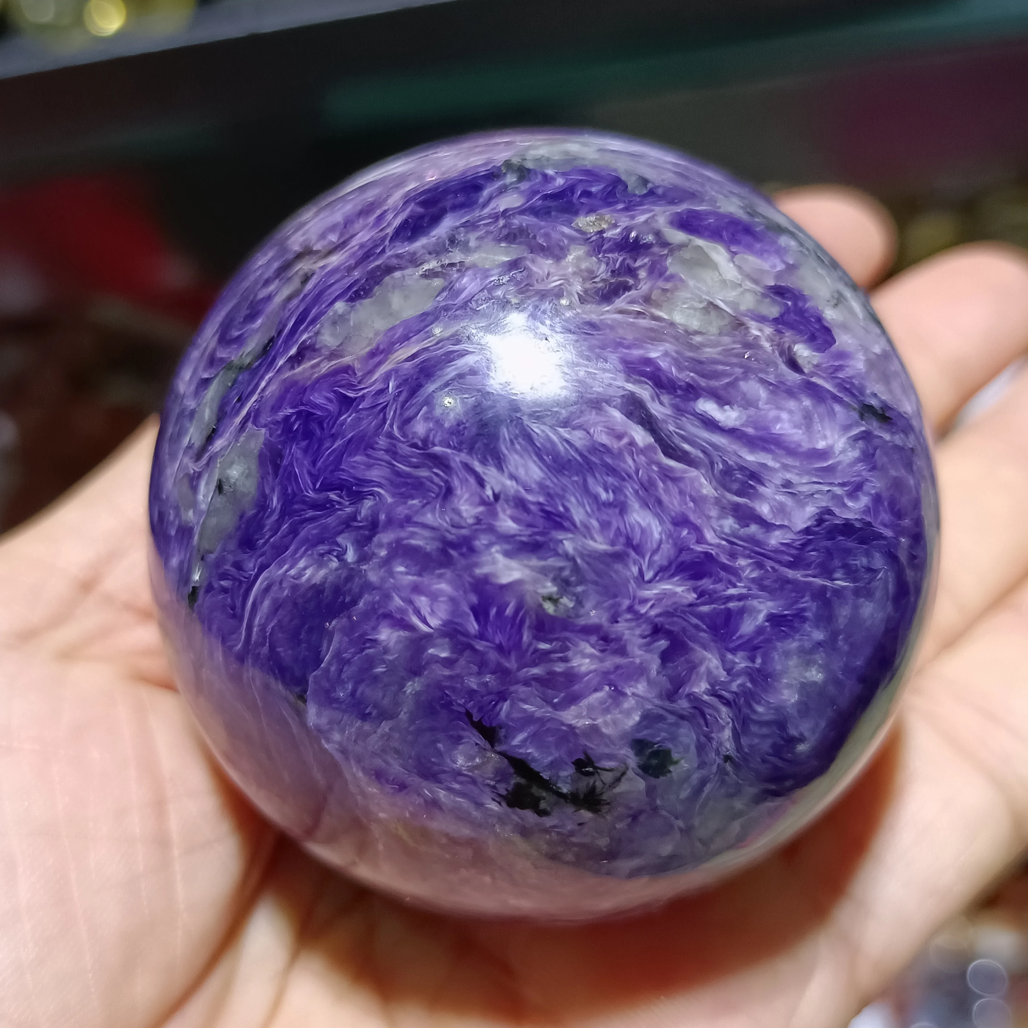 Natural-Charoite-Ball-Purple-Crystal-Ball-Ore-Original-Stone-Healing ...