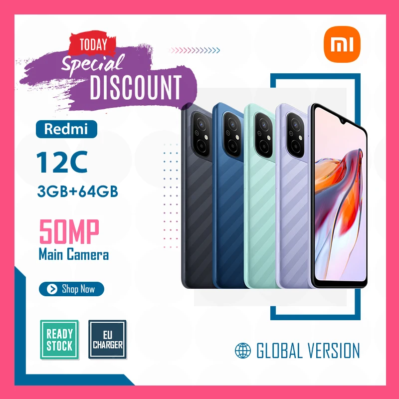 Xiaomi-Smartphone-Redmi-12C-Vers-o-Global-12-C-3GB-64GB-NFC-C-mera-AI ...