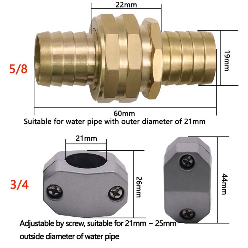 3-4-5-8-Brass-Water-Hose-Pipe-Repair-Kit-Anti-rust-Corrosion-resistant ...