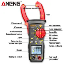 ANENG-ST181 Clamp Multímetro Digital, DC AC Corrente, 4000 Contagens ...