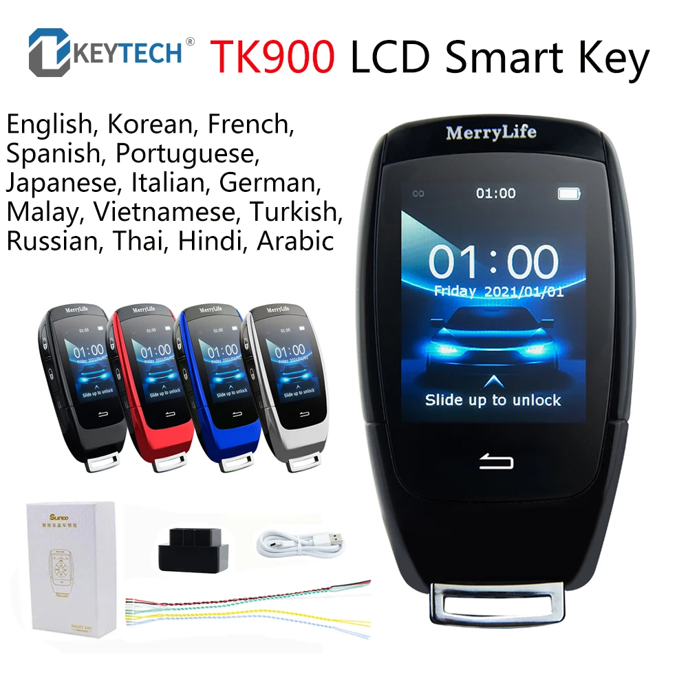 Multi idioma tk900 modificado universal tela lcd inteligente chave ...